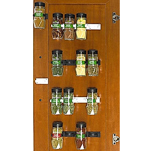 Simple Houseware 30 Spice Gripper Clips Strips Cabinet Holder + 12-Pack Spice Bottles w/label