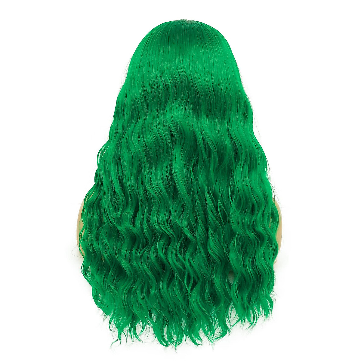 Beweig Long Curly Wavy Green Wig for Women Middle Part Costume Cosplay Wig Synthetic Hair Replacement Wig …