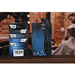 Ruvanti Straight Edge Razor for Professional Barbers, Best for Salon and Home Use - for Men's Shave (Black)