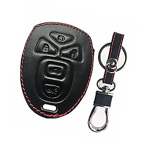 KAWIHEN Leather Key Fob Cover Compatible with Buick Cadillac Chevrolet Chevy GMC Pontiac Saturn KOBGT04A OUC60270 OUC60221 22733524 15913415