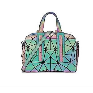 Geometric Backpack Luminous Backpacks Holographic Reflective Bag Lumikay Bags Irredescent Large Rainbow Purses Wallet Set NO.5