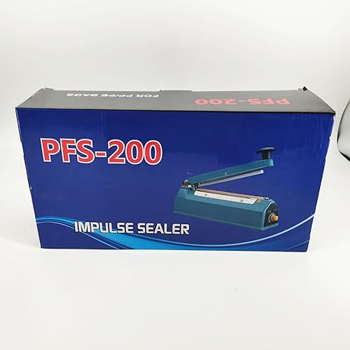 Impulse Sealer 8 Inch Heat Sealer for Plastic Bags, Plastic Mylar Bag Sealer, Iron Shell, Manual Poly Bag Heat Sealer Machine, 3mm Sealing, 4 Replacements Kit (2 Cutting Lines Included)