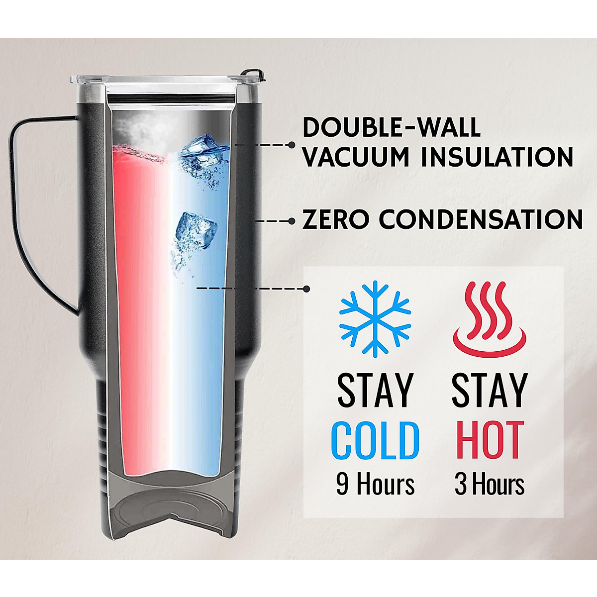 Monogrammed 40oz Tumbler with Handle for Men, Funny Personalized Tumbler, Unique Birthday Christmas Gifts for Him, the Man the Myth the Legend, N