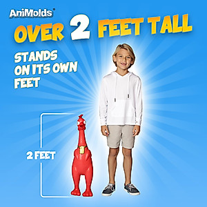 Animolds Hug Me Giant Rubber Chicken- Huge Stress Relief Screaming Chicken Toy | Screams Up to 45 Seconds- Novelty Gag and Prank Toys | Funny Toys Gifts for Christmas Stocking Stuffers for Kids Adult