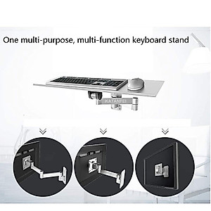 KATANFEI Wall Mount Keyboard Arm, Keyboard Tray Mouse Platform, Pull-Out Keyboard/Mouse Arm Mount Tray, Adjustable Keyboard Platform Silver Flexible Industrial Shelf (2 arm40cm)