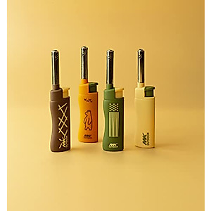 MK Lighter 5pcs. Outdoor Series Candle Lighters, Windproof Torch Flame, Ideal Lighters for Candles, BBQ Grills, Camping Lighters, Outdoor Activities, Refillable Butane, Multipurpose Lighters