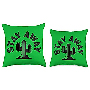 Pufahl Stay Away Cactus Black Print Throw Pillow, 16x16, Multicolor