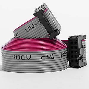 LIANSHU 2Pack Flat Ribbon Cable 2.54mm Pitch 2 Row 10 Pin Female to Female Wires IDC Ribbon Connector L=1M/ 3.3FT