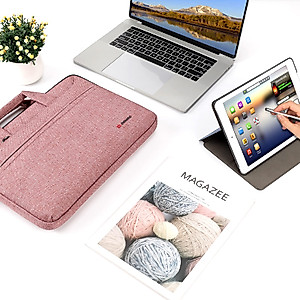 DOMISO 11.6-13 inch Laptop Bag Business Briefcase Water-resistant Notebook Messenger Shoulder Bag for 13" MacBook Pro/12.9" iPad Pro/13 MacBook Air Retina/12.3" Microsoft Surface Pro Pro 4 6,Pink
