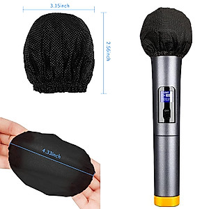 SUNPRO Microphone Covers Disposable 100pcs, Non-Woven,Clean No-Odor Windscreen Pop Filters Protective Cap for Handheld Karaoke Microphone