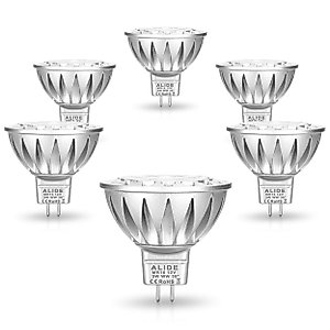 ALIDE Short MR16 GU5.3 LED Bulbs 3W Height 1.9inch,Replace MR16 20W 30W Halogen,12V Low Voltage,2700K Soft Warm White MR16 Spotlight Bulb for Outdoor Landscape Yard Track Lighting,300lm,38 Deg,6 Pack