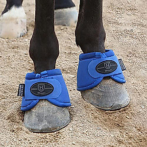 Harrison Howard Horse Bell Boots Overreach Bell Boots No-Turn Bell Boots for Horse-Durable Protective Hoof Boot Blue Medium