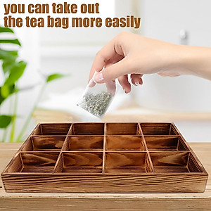 HOMSFOU Box Sugar Packet Holder Small Storage Containers Sugar Packet Organizer Kitchen Countertop Organizer Coffee Bar Organizer Coffee Holder for Countertop Bracket Tea Wood