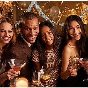 Mandala Crafts Silver Tinsel Garlands Mini Garland Christmas Tree Garland Christmas Silver Garland Decorations - Thin Metallic Foil Glitter Garlands Party Wedding Decor