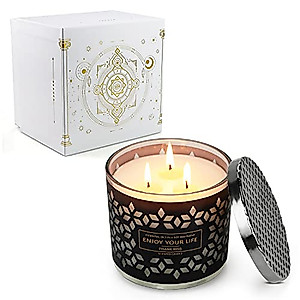 Candles for Home Scented, Lavender Scented Candles, Mothers Day Gifts, 3 Wick Candle, 14.5Oz 125H, Ideal for Stress Relief, Bath, Yoga, Meditation, Gifts for Women Birthday, Thanksgiving, Christmas