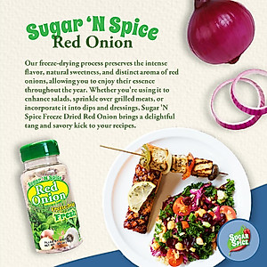 Sugar 'N Spice Premium Freeze-Dried Herbs & Spices, Strong Aroma and Fresh Flavor (Red Onion, 0.49 Ounce (Pack of 1))