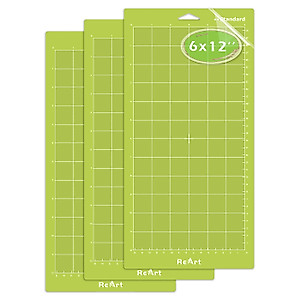 ReArt Standard Grip Adhesive Cutting Mat 6 x 12 Inch For Cricut Expression Machine - 3 Pack