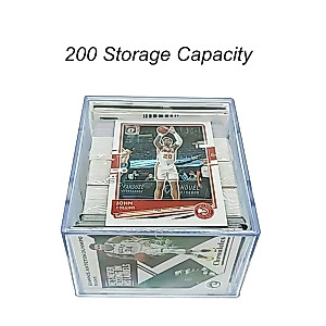 for Pokemon Cards Box, Acrylic Trading Card Storage Organizer Clear Boxes,for Sports Football, Basketball, Baseball, Hockey Magic Cards,White 1 Pack