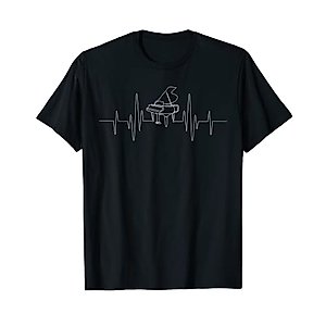 Funny Piano Heartbeat Keyboard For Piano Player Men Women T-Shirt