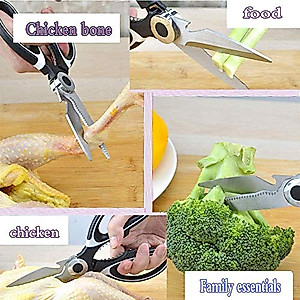 Kitchen Scissors - dishwasher safe Stainless Steel Poultry Shears, Multi-function Cooking Scissors Heavy Duty