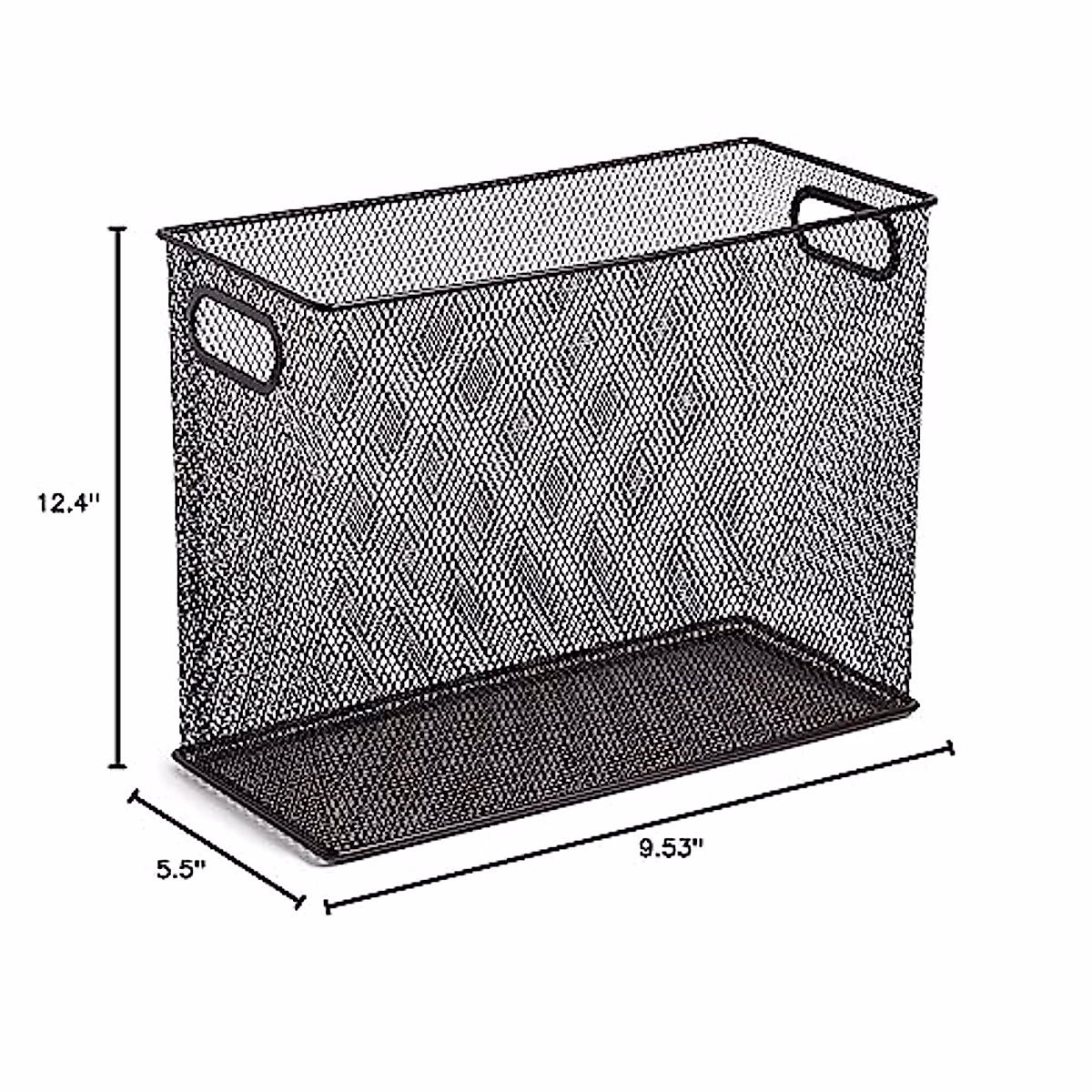 U Brands Mesh Steel Desktop Hanging File Holder, Letter Size, 12.4" x 9.53" x 5.5", Black - 457U00-06