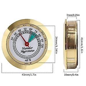 Montesy Stylish Indoors Metal Alloy Humidity Gauge Applicable For Case Accessory With Clear Numbers