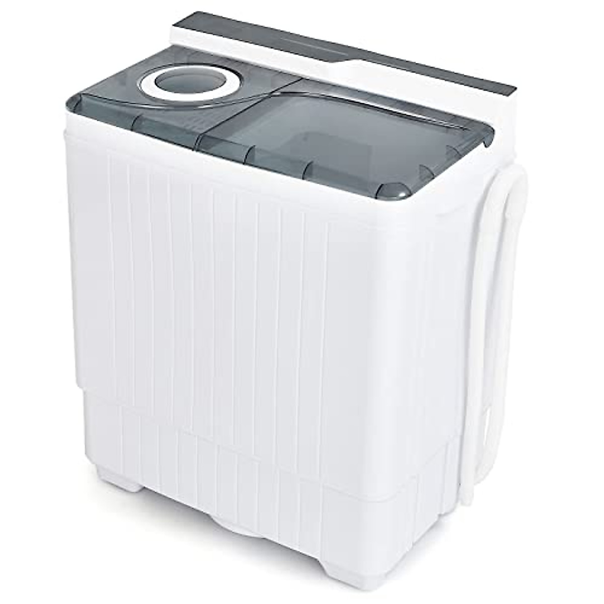 Mayjooy Portable Washing Machine, 26lbs Twin Tub Washer (18lbs) & Spinner (8lbs) Combo, Compact Laundry Machine w/3 Control Knobs, Timer Function & Built-in Drain Pump, for Apartment/RV/Dorm (Grey)