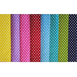 Fat Quarters Cotton Fabric Bundles 18" x 22" Quilting Fabric for Sewing,8 PCS Dots