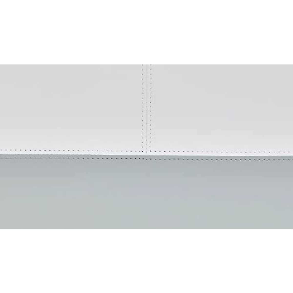 Zuri Furniture Modern Armondo Sofa in Two Tone White Microfiber Leather and Grey Accent