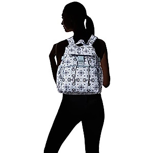 Vera Bradley Women's Cotton Utility Backpack, Plaza Tile - Recycled Cotton, One Size
