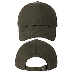 AOMSI Premium Unstructured Soft Cotton Canvas Baseball Cap Casual Dad Hat, Clean Ball Caps Adjustable for Men Women Olive