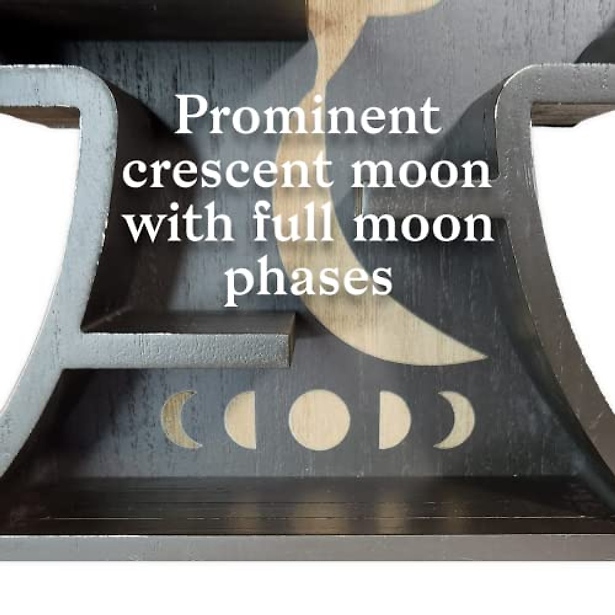 Crystallized Concepts Evil Eye Decor Tree Display Shelf for Crystals | Crystal Decor & Display Shelves | Moon Shelf | Crystal Holder | Moon Decor | Crystal Shelf | Boho Wall Decor for Essential Oils