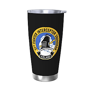 Biaomn Air Force 57th Fighter Interceptor Squadron Stainless Steel Tumbler Vacuum Insulated Travel Tumbler With Lid Coffee Mug Car Cup For Home Office Outdoor 20oz