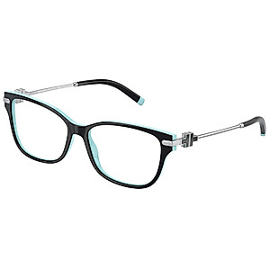 Tiffany & Co. Woman Sunglasses Black On Tiffany Blue Frame, Demo Lens Lenses, 52MM