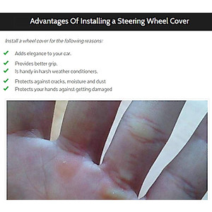 ZHOL Cow Print Steering Wheel Cover, Universal 15 inch Breathable Microfiber Leather Anti-Slip Car Steering Wheel Protector for Women Men, Black&White