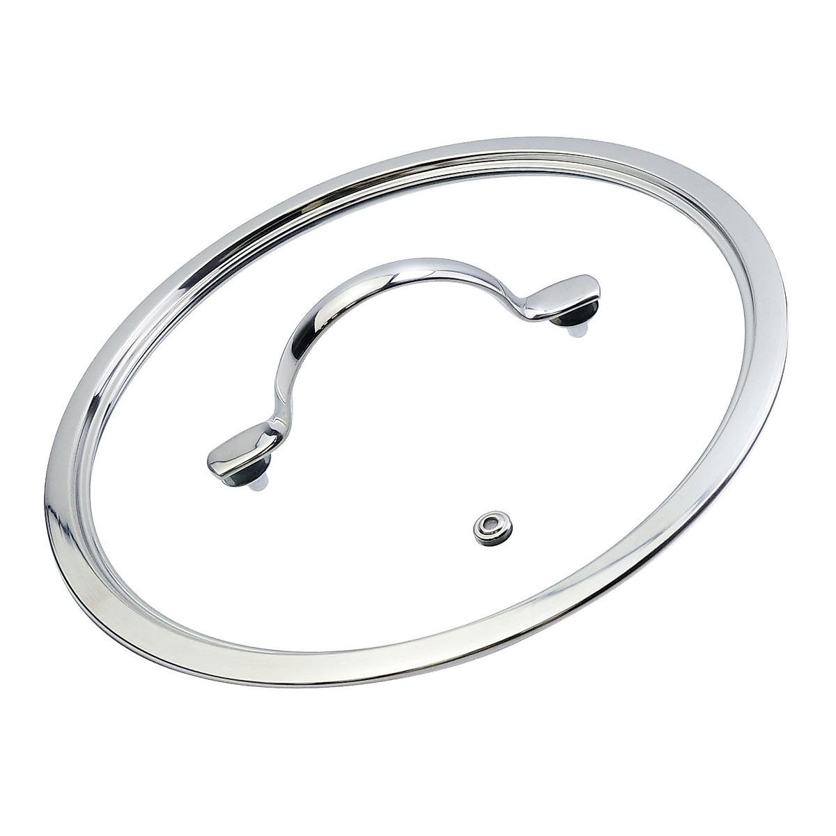 Mewutal 10" Universal Lid for Pan Pot Clear Pan Lid for Frying Pan 10" Flat Fry Pan Cover Round Tempered Glass Pot Skillet Cover Lid with Handle Assembled Tempered Replacement Cover for 10" Pot Wok