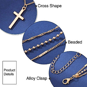 Sixexey Layered Necklaces Gold Stacked Adjustable Necklace Chain for Women