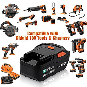 【Upgrade!】 2Pack 6.0Ah 18V Replace Battery for Ridgid 18V R840084 Cordless Power Tools Lithium Ion R840087 R840083 R840085 R840086 Battery