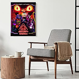 Art Poster Print 12 x 18 Inch Fnaf Merch Security Merchandise Breach Canvas Wall Picture Home Decor for Living Room Bedroom Office