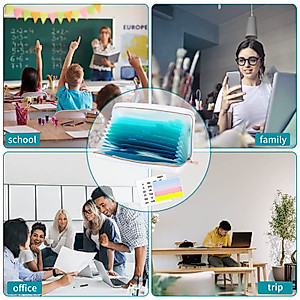 13 Pocket Coupon Receipet Teal Junior Size Accordion Folder 11 x 7 inch Expanding File Folders Zipper Closure Small Organizer Receipt File Folders for Purse Cars Checks Tickets Tax Item Pay Bill