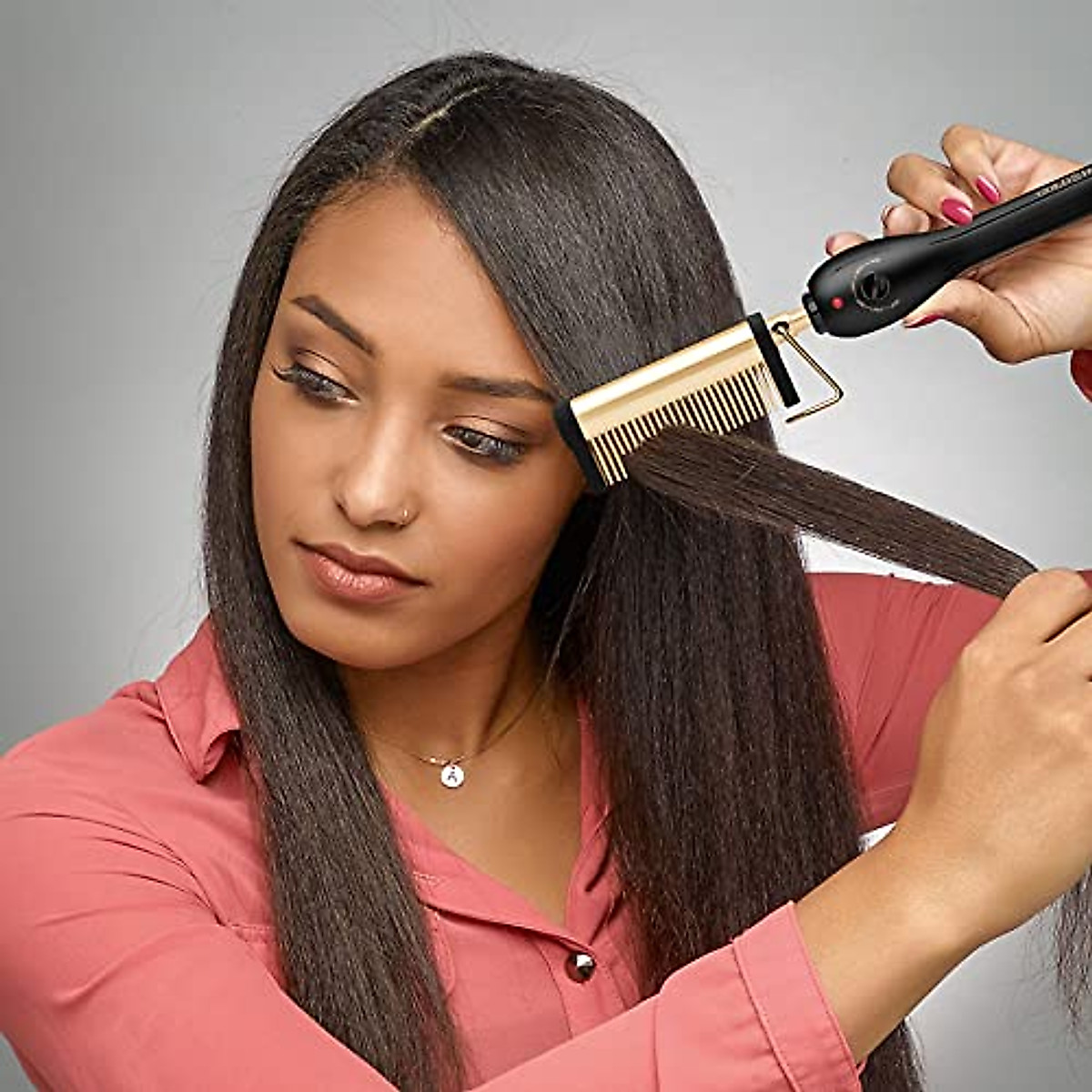 Gold N Hot Professional 24K Gold Pressing & Styling Comb | Great for Lifting and Straightening