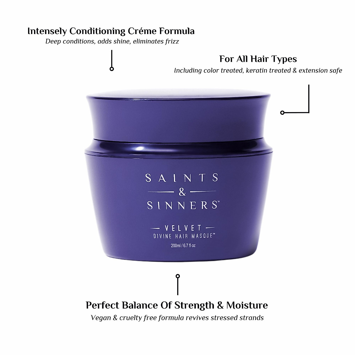 Saints & Sinners Award-Winning Velvet Divine Hair Masque to Repair Dry, Damaged, Frizzy Hair