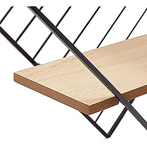 Farmlyn Creek 2 Tier Wall Shelf, Floating Geometric Diamond Rustic Decor (17 x 17 x 4.5 in)