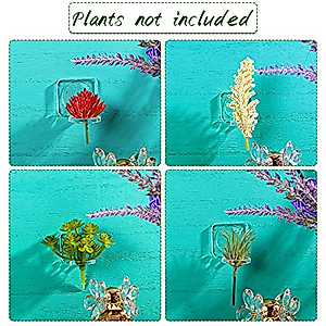 Jetec 12 Pcs Air Plants Holder, Acrylic Air Plant Hanger with Mounting Tape for Hanging Air Plants on Glass Display Home Decoration, Plants Not Included