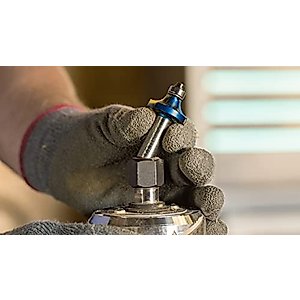 BOSCH RBS010 10-Piece 1/2 In. and 1/4 In. Shank Carbide-Tipped All-Purpose Professional Router Bits Assorted Set with Case for Applications in Straight, Trimming, Decorative Edging, Dovetail Joinery