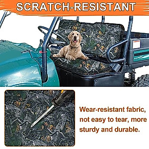 StarknightMT UTV Ranger Seat Covers, Camo Waterproof Seat Covers Compatible with Polaris Ranger 500 700 800 2002-2008 Durable 1680D Fabric with Waterproof PU Coating Camo Bench Seat Cover