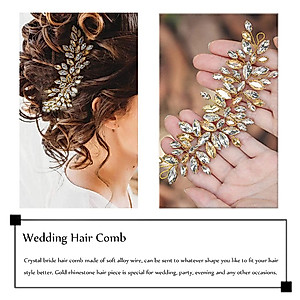 JAKAWIN Bride Crystal Wedding Hair Vine Gold Rhinestone Hair Piece Bridal Headpiece Hair Accessories for Women