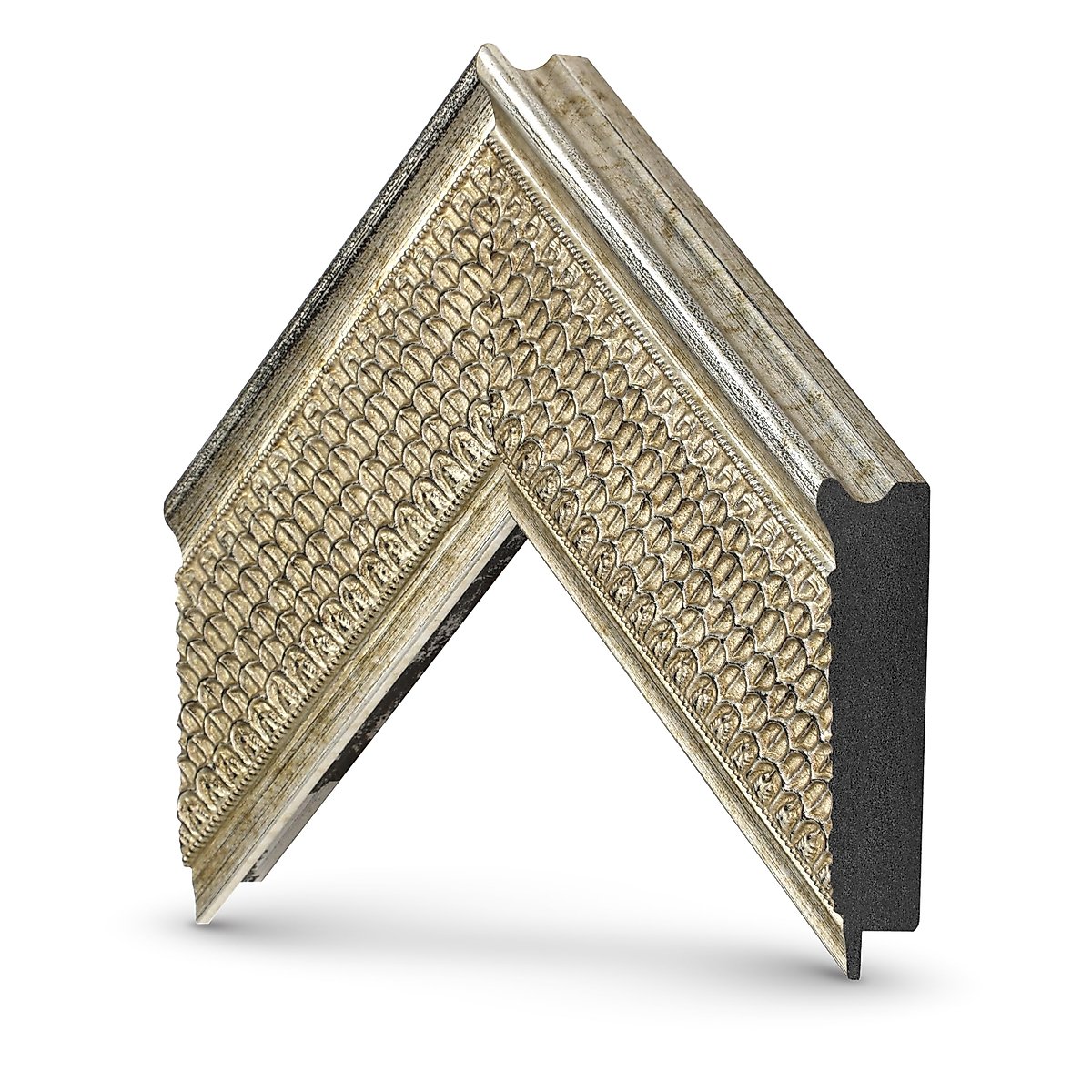 Deco TV Frames - Gatsby Silver Smart Frame Compatible ONLY with Samsung The Frame TV (3" Color Chip, 3" Sample)
