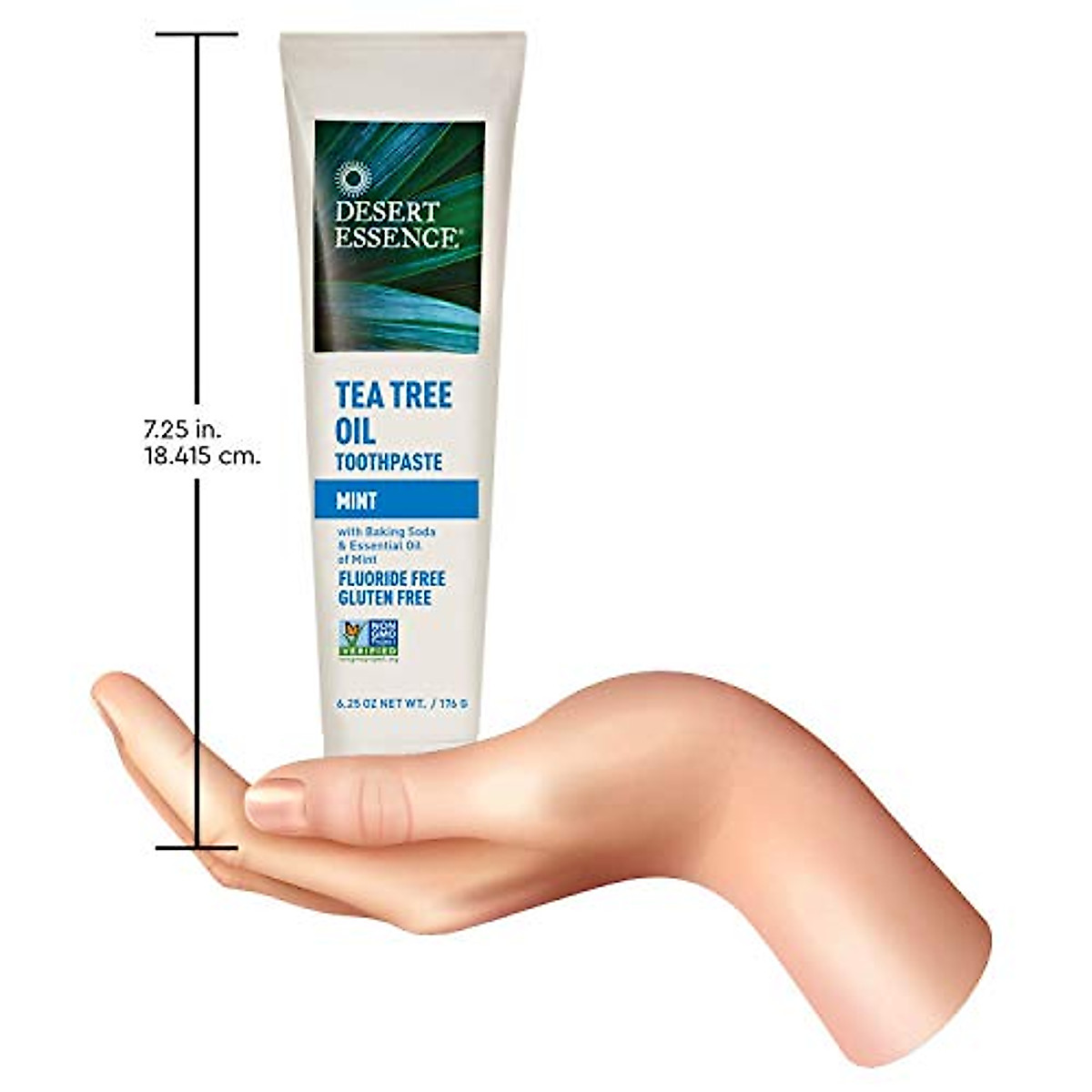 Desert Essence Tea Tree Oil Toothpaste - Mint - 6.25 Oz - Refreshing Taste - Deep Cleans Teeth & Gums - Helps Fight Plaque - Sea Salt - Pure Essential Oil - Baking Soda - Promotes Healthy Mouth