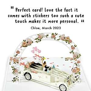 CENTRAL 23 Wedding Cards For Bride And Groom 3D - Just Married - Congratulations Pop Up Cards - Love - Congrats - Best Wishes Gift For Couple - Greeting Card For Weddings